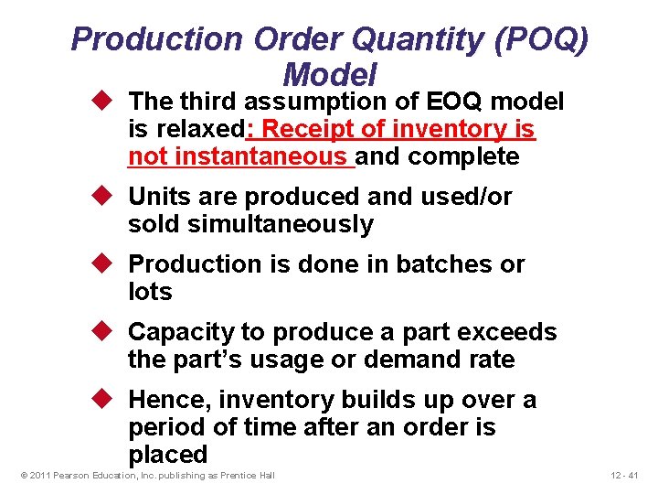 Managing Inventory 12 Power Point presentation to accompany