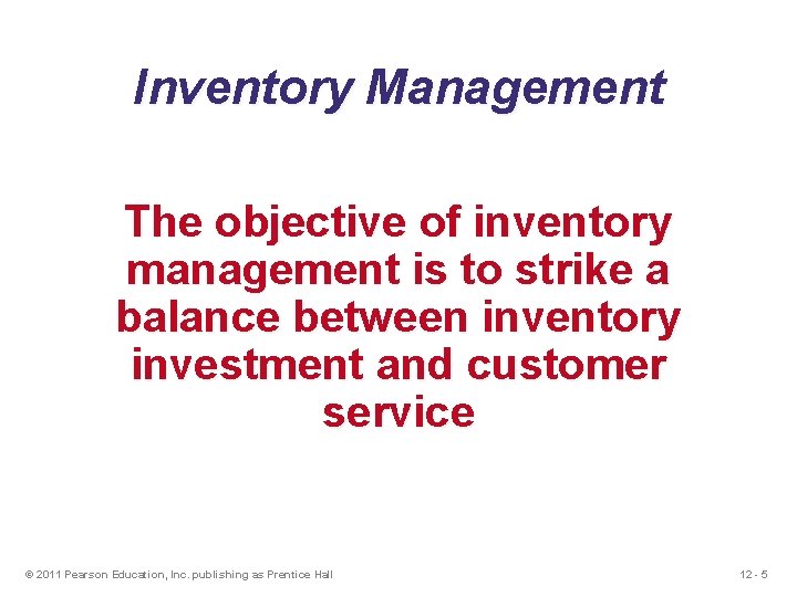 Managing Inventory 12 Power Point presentation to accompany