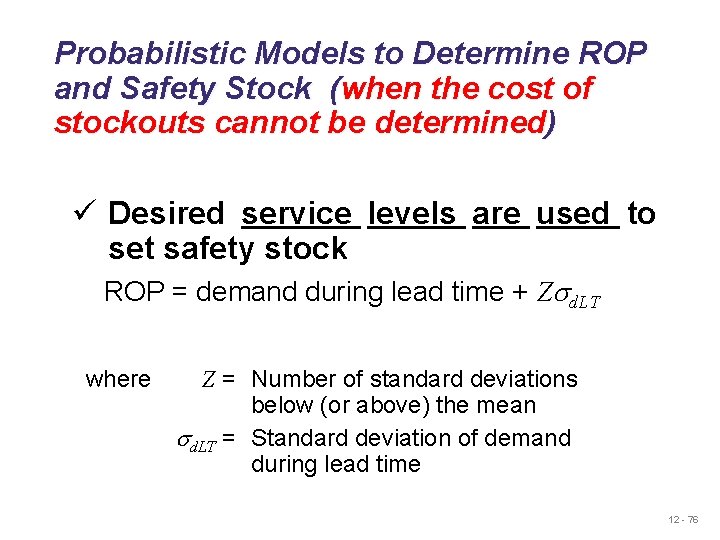 Managing Inventory 12 Power Point presentation to accompany