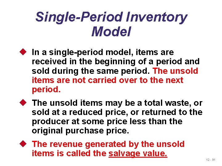 Managing Inventory 12 Power Point presentation to accompany