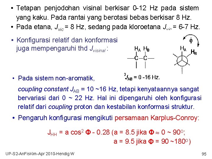 ANALISIS FISIKOKIMIA NMR SPECTROSCOPY by Hendig Winarno UPS