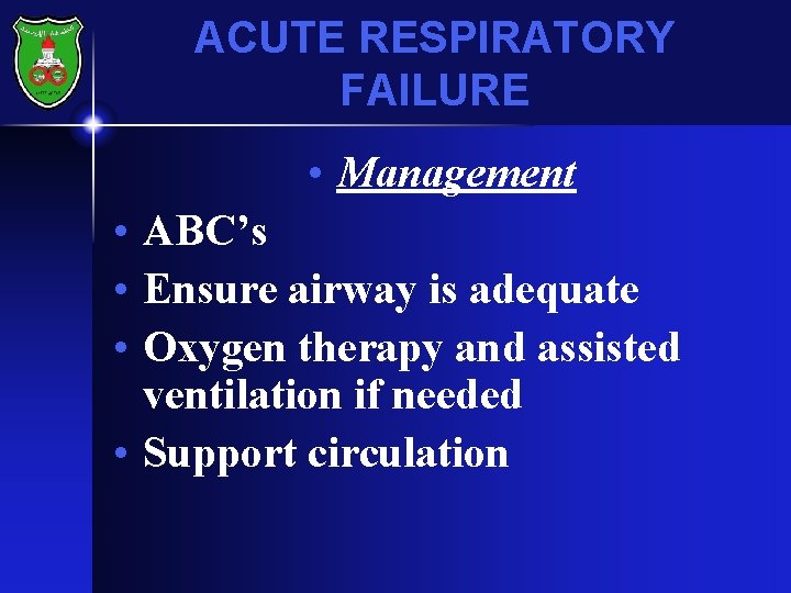 ACUTE RESPIRATORY FAILURE Definitions Hypoxemia is reduction in