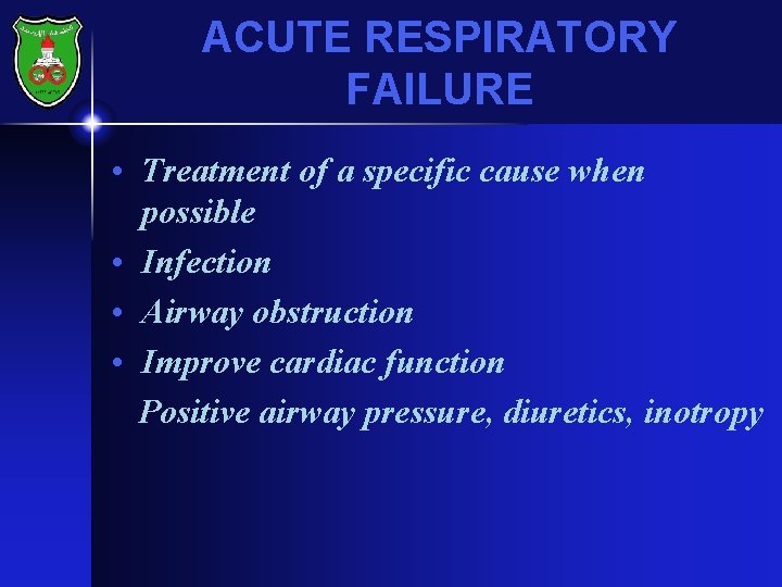 ACUTE RESPIRATORY FAILURE Definitions Hypoxemia is reduction in