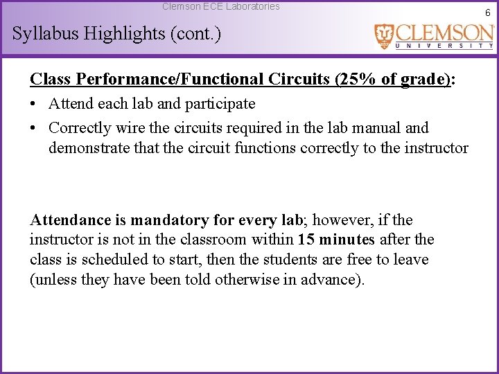 Clemson ECE Laboratories ECE 209 Logic and computing