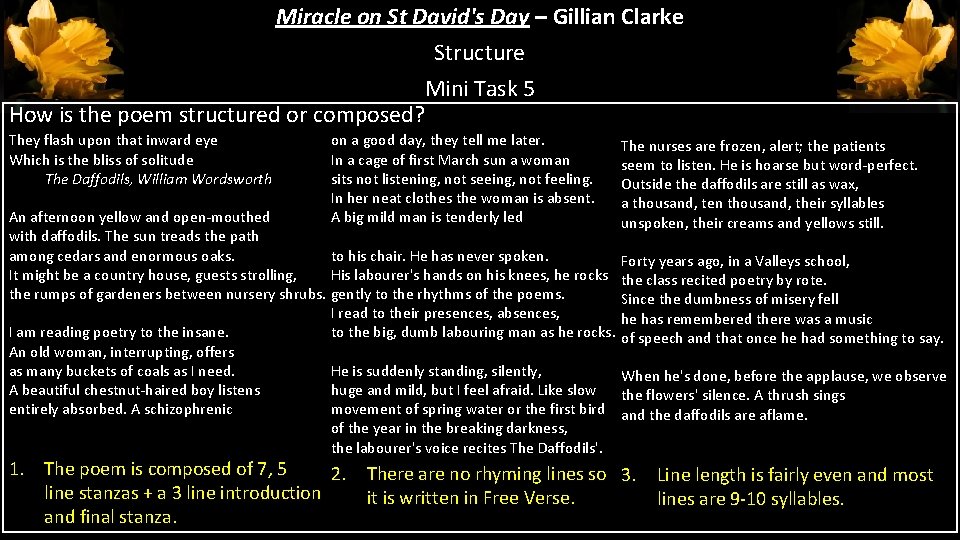 Miracle on St Davids Day Gillian Clarke Used