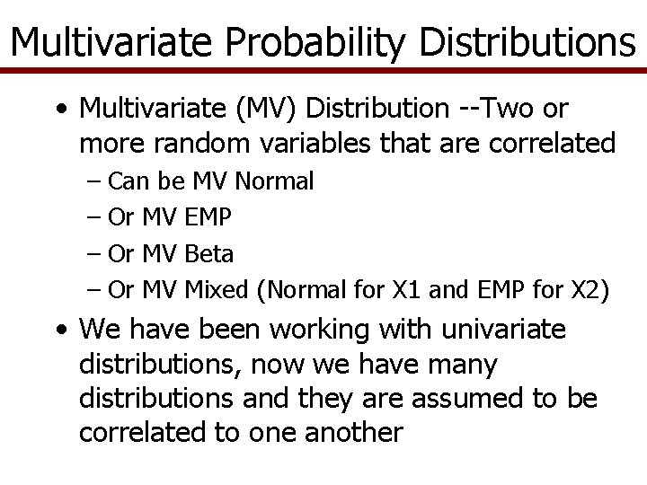 Multivariate Probability Distributions Lecture 17 Chapter 7 Study