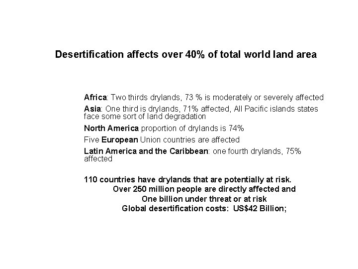 Impact of Land degradation desertification and drought on