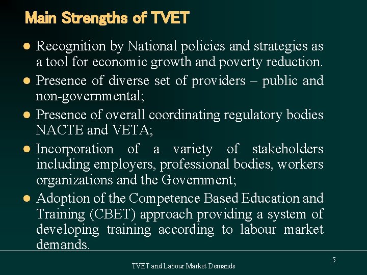 Relevance of TVET to Market Demands Skills for