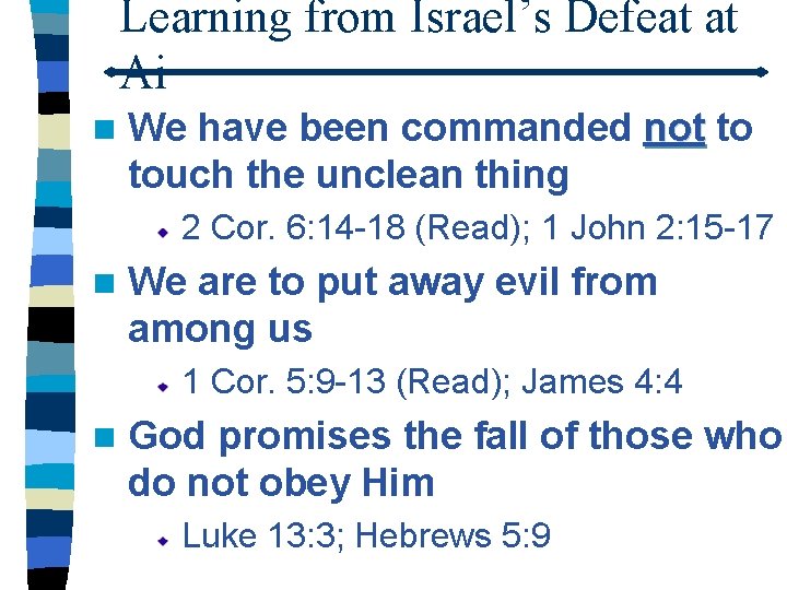 Israels Defeat at Ai Joshua 7 Learning from