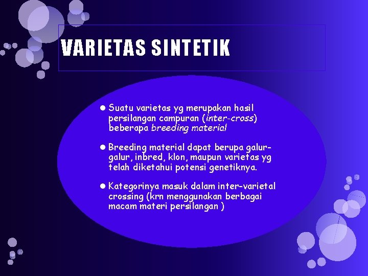 VARIETAS SINTETIK VARIETAS KOMPOSIT Materi Kuliah ELearning PEMULIAAN