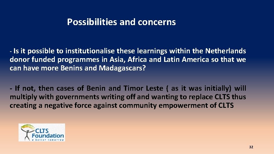 Critical Success Factors of CLTS Gaps and Challenges