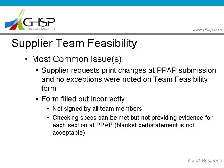 www ghsp com RFQ Process A JSJ Business