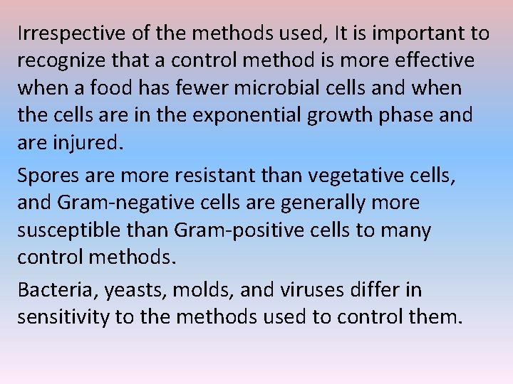 Control Of Microorganisms In Foods Introduction The objective
