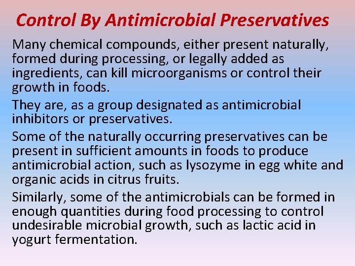 Control Of Microorganisms In Foods Introduction The objective
