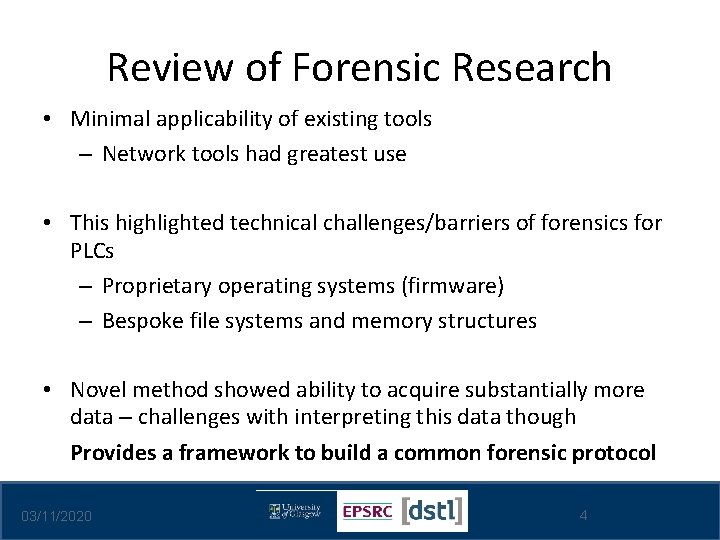 Optimisation of Cyber Forensics for ICS Marco Cook
