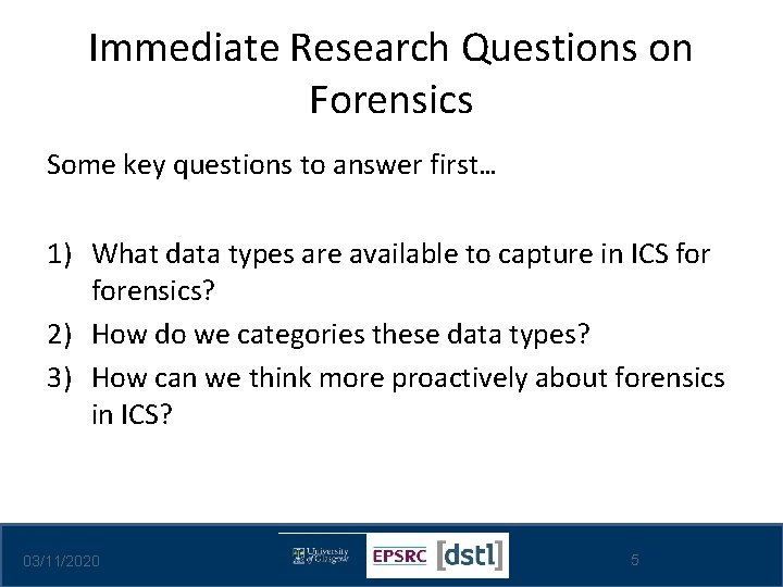 Optimisation of Cyber Forensics for ICS Marco Cook