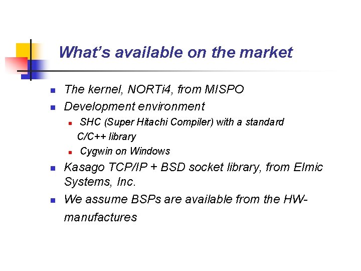 Porting ioc Core onto ITRON real time kernel