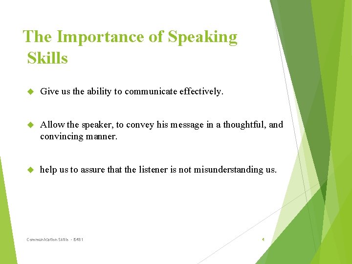 Importance of speaking skills