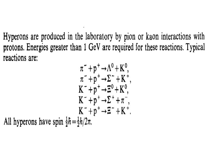 Classification of the Elementary Particles Hyperons Classification of