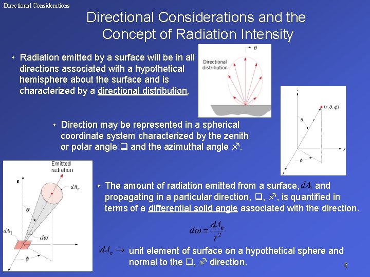Radiation Processes and Properties Basic Principles and Definitions