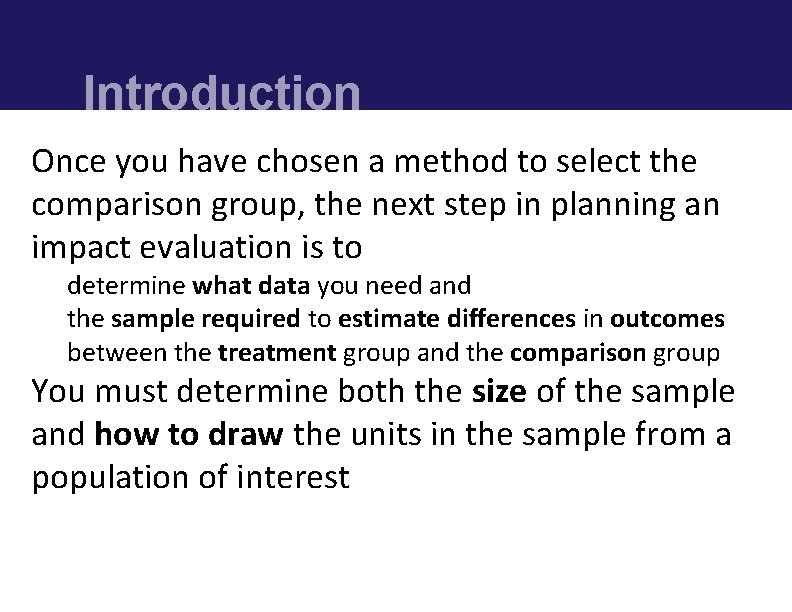 Sampling Design for Impact Evaluation Alemayehu Worku Addis