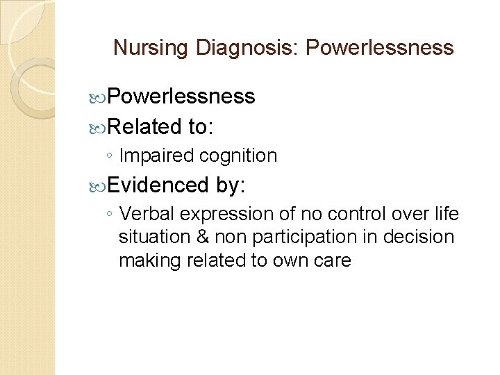 Nursing Care of Clients with Anxiety Disorders Nursing