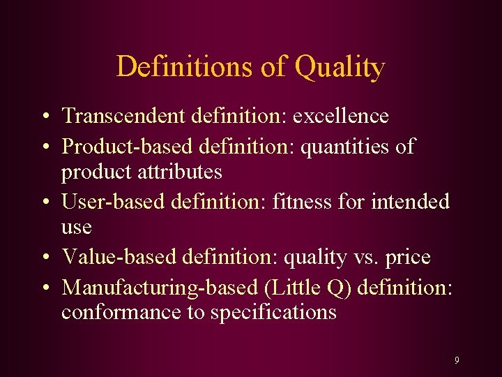 Module 1 Introduction to Quality 1 Modern Importance