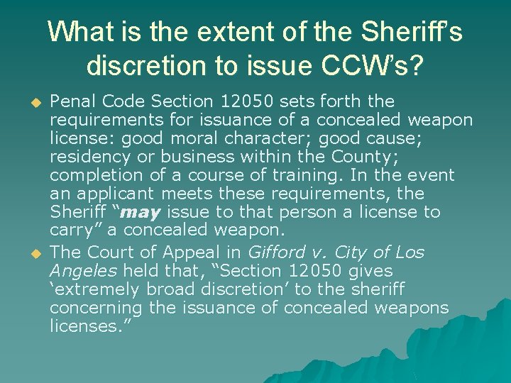 Carry Concealed Weapon Licenses Prof Mario Mainero Chapman