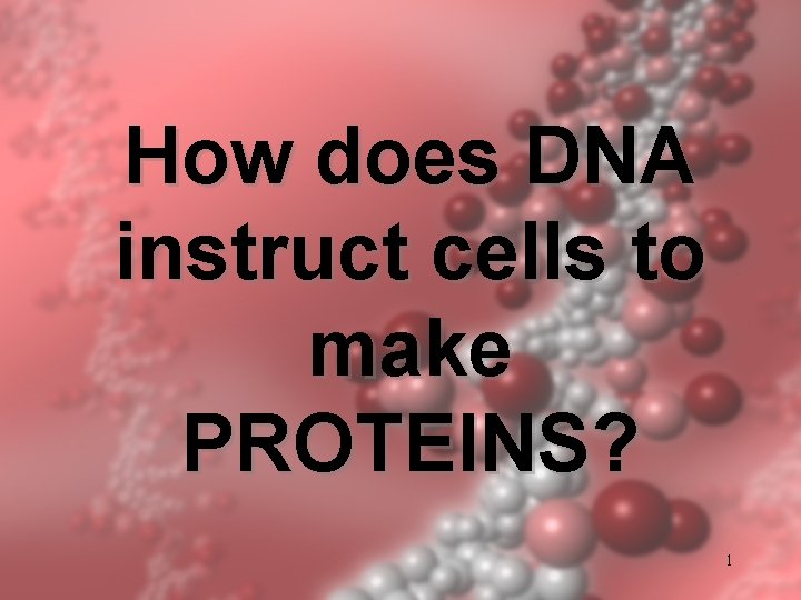 How does DNA instruct cells to make PROTEINS