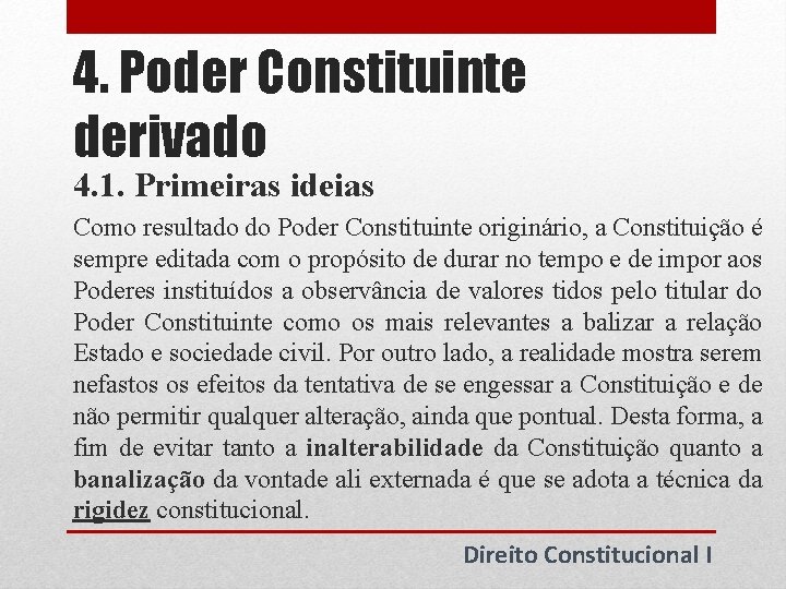 Poder Constituinte Originrio derivado e decorrente Prof Esdras