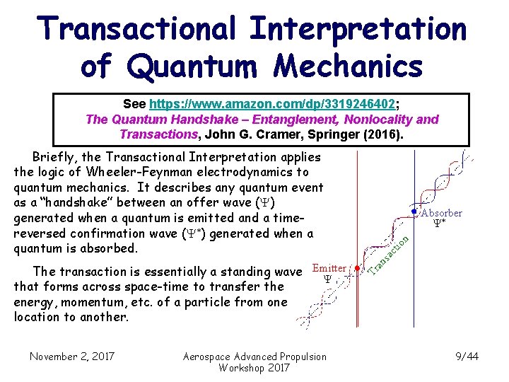 The Quantum Handshake Explored John G Cramer Professor