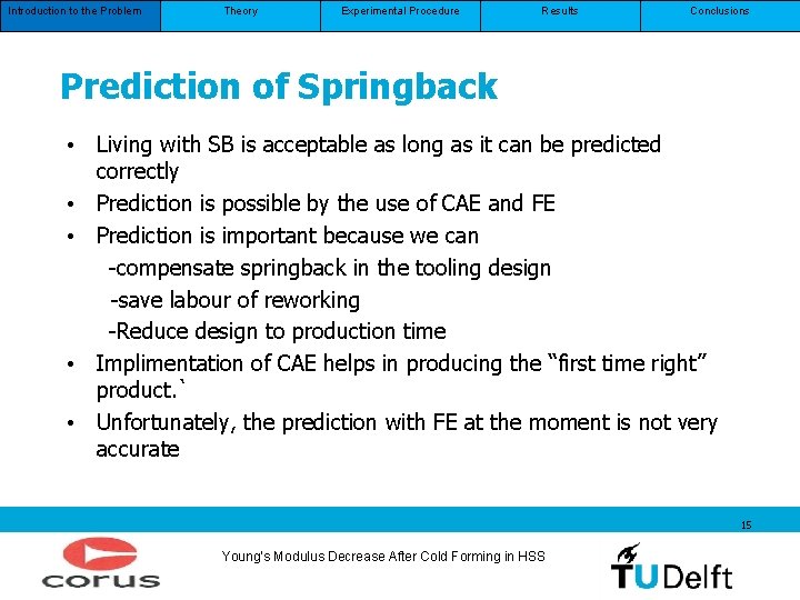 Youngs Modulus Decrease After Cold Forming in High