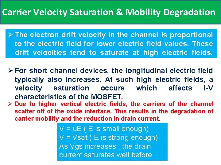 Introduction to MOSFET SOIFET DGMOSFET and FinFET Instructor