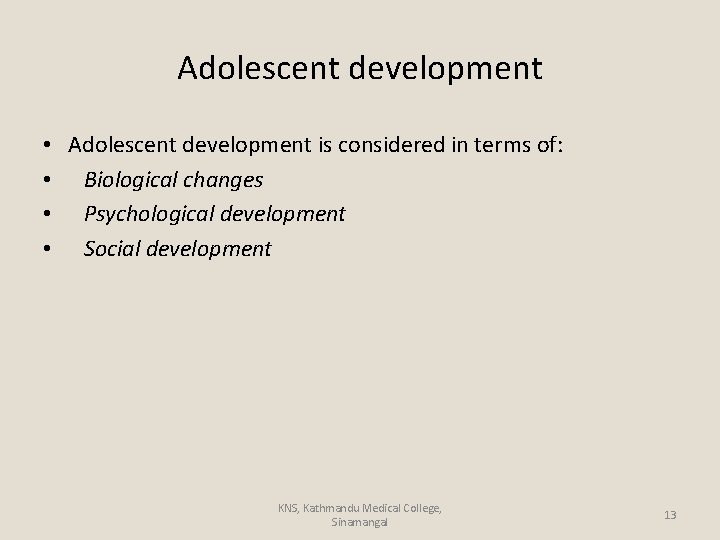 Adolescent Health and Development Lecture for MBBS Updated