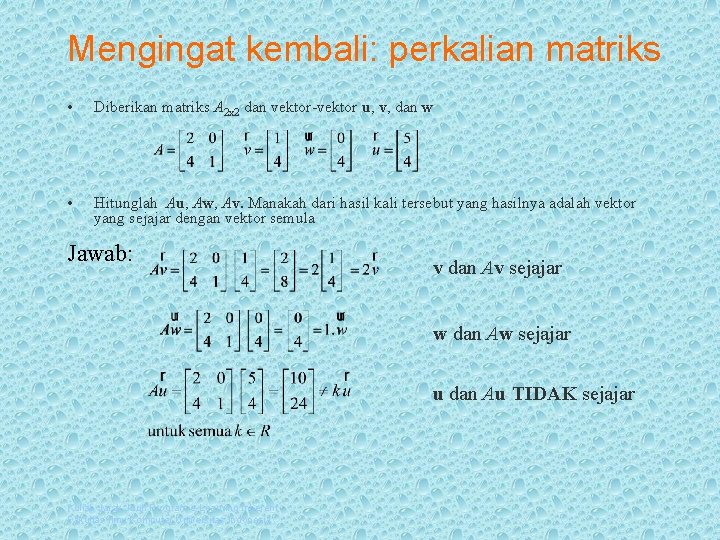 Nilai dan Vektor Eigen Kuliah Jarak Jauh Program