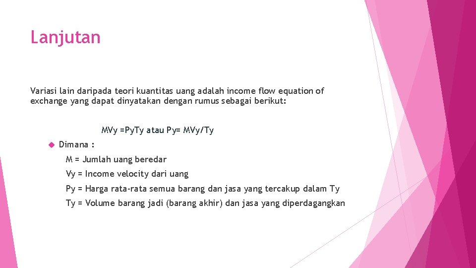 TEORI PERMINTAAN UANG KLASIK DAN KEYNES TEORI KEYNES