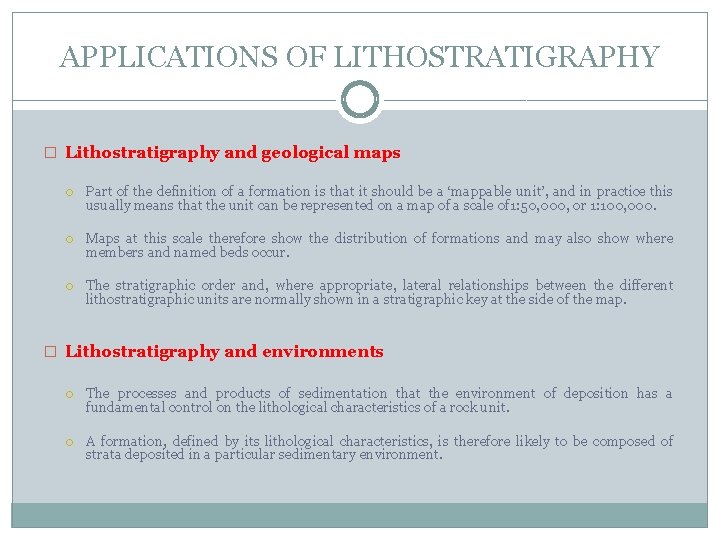 Stratigraphic concepts and lithostratigraphy GEOLOGICAL TIME The passage