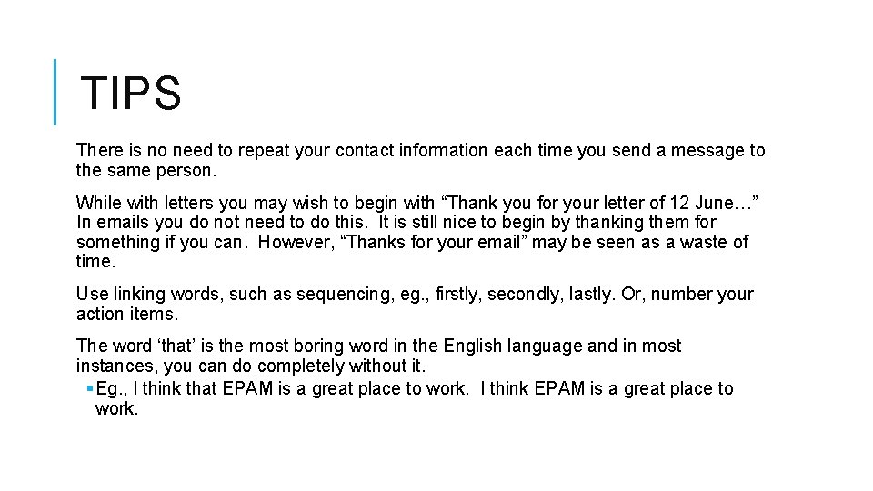 WRITING EMAILS TOPICS PART I Part III Introduction