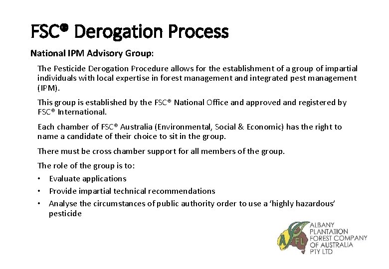 Albany Plantation Forestry Company of Australia Pty Ltd