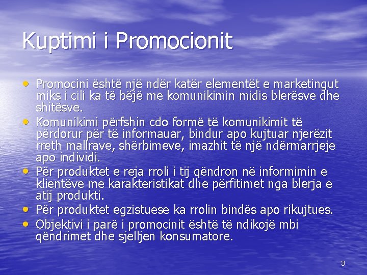 Promocioni 1 Prmbajtja e prezantimit Kuptimi i Promocionit