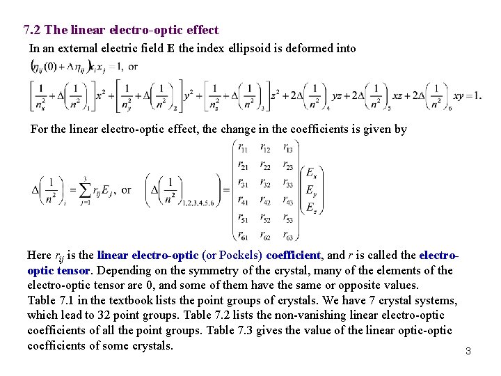 Chapter 7 Electrooptics Lecture 1 Linear electrooptic effect