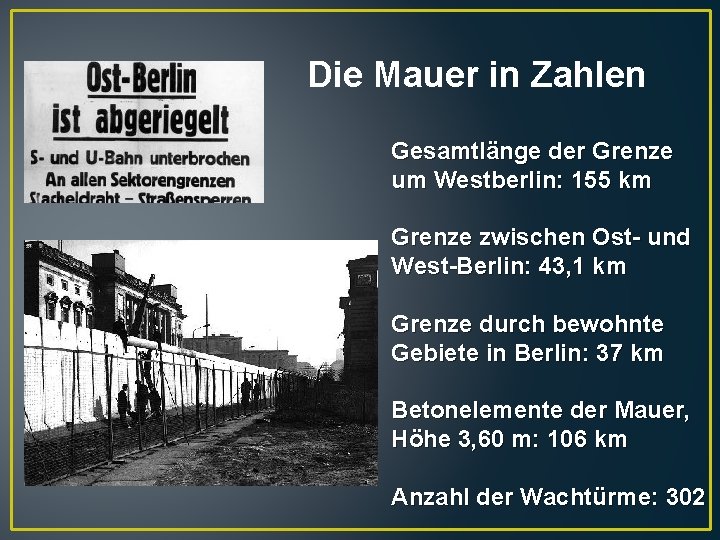 Der Bau der Fall der Berliner Mauer Die