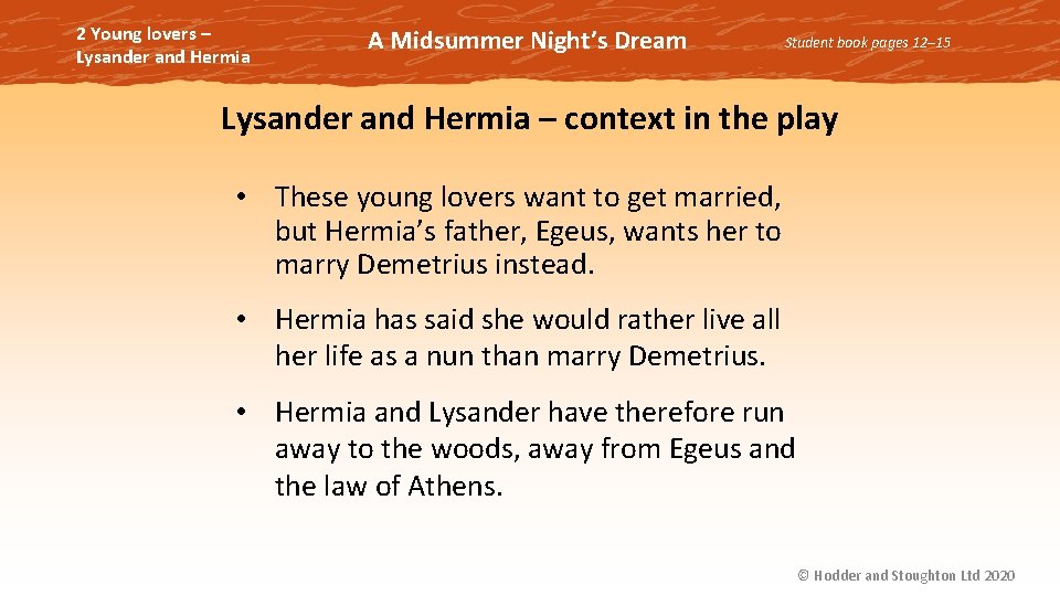 A Midsummer Nights Dream 2 Young lovers Lysander