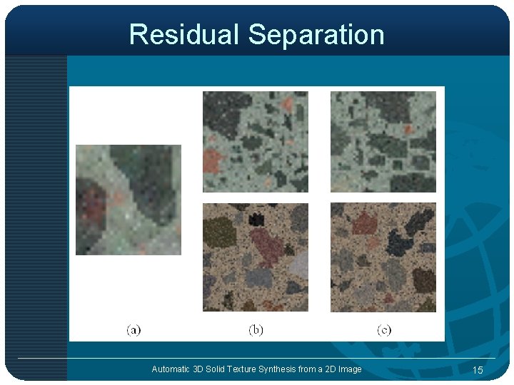 Automatic 3 D Solid Texture Synthesis from a