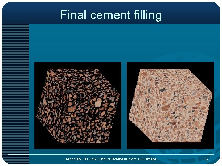 Automatic 3 D Solid Texture Synthesis from a