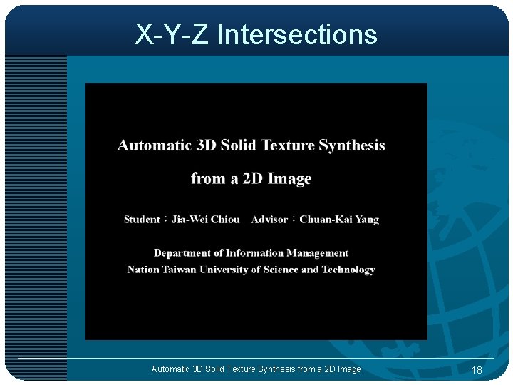 Automatic 3 D Solid Texture Synthesis from a