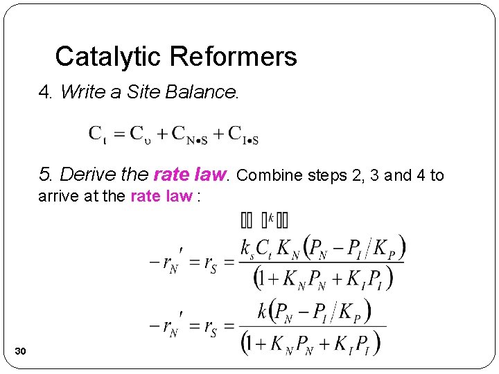 Lecture 17 Chemical Reaction Engineering CRE is the