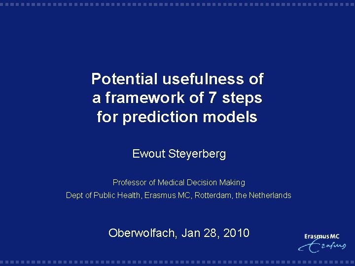 Potential usefulness of a framework of 7 steps