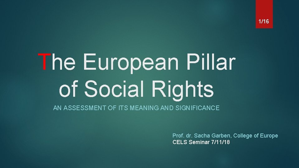 116 The European Pillar of Social Rights AN