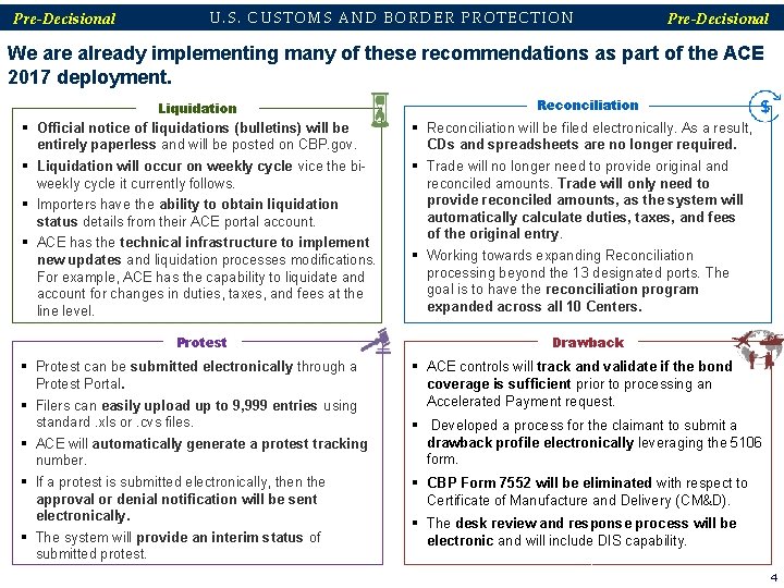 PreDecisional U S CUSTOMS AND BORDER PROTECTION PreDecisional